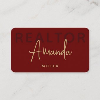 Red and Gold Realtor Broker Real Estate Agent Business Card | Zazzle