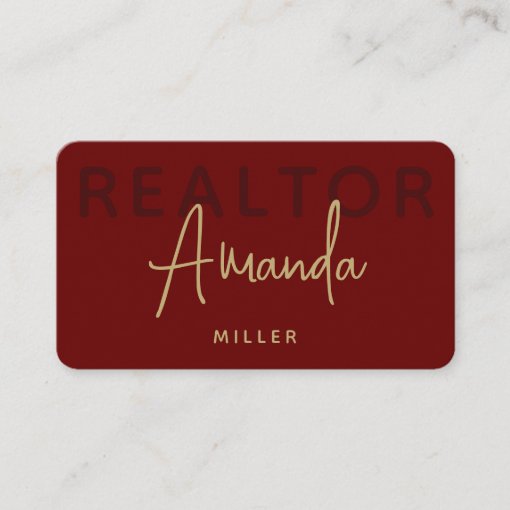 Red and Gold Realtor Broker Real Estate Agent Business Card | Zazzle