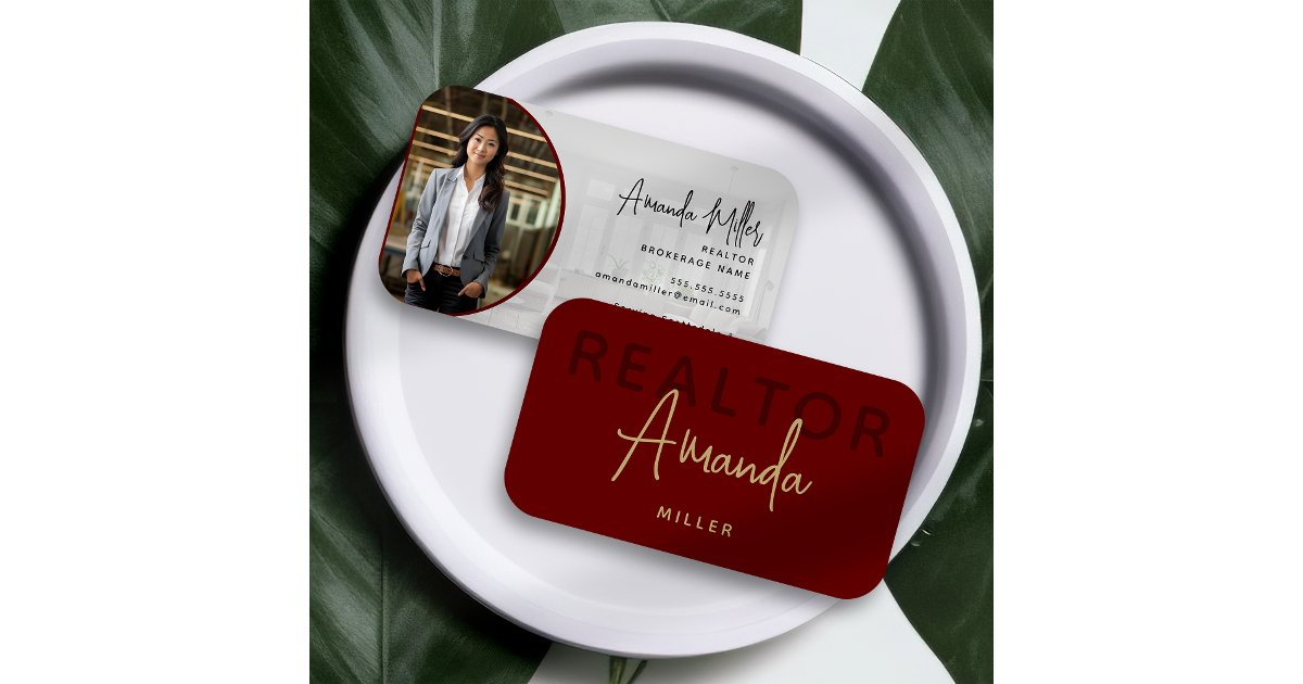 Red and Gold Realtor Broker Real Estate Agent Business Card | Zazzle
