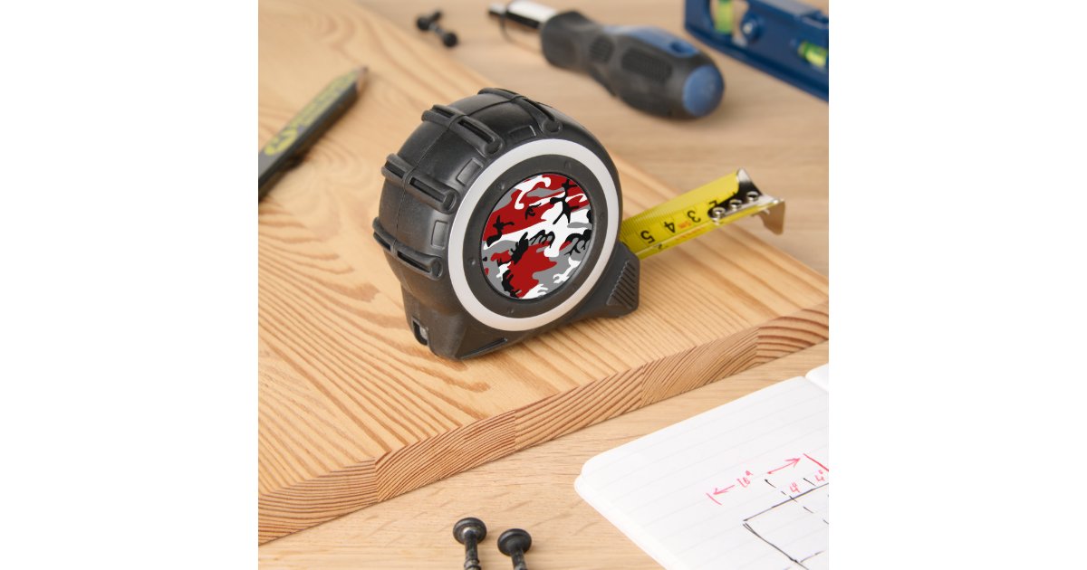 Red and Gray Camouflage, Military, Army Tape Measure | Zazzle