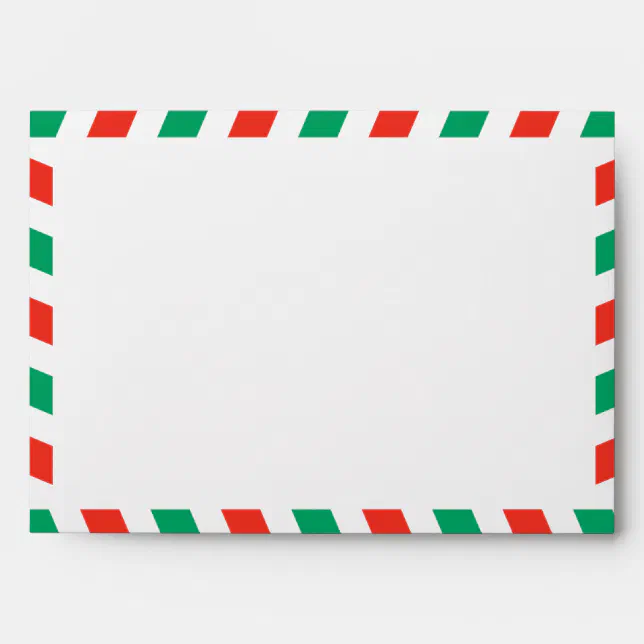 Red and Green Airmail Pattern Envelope | Zazzle