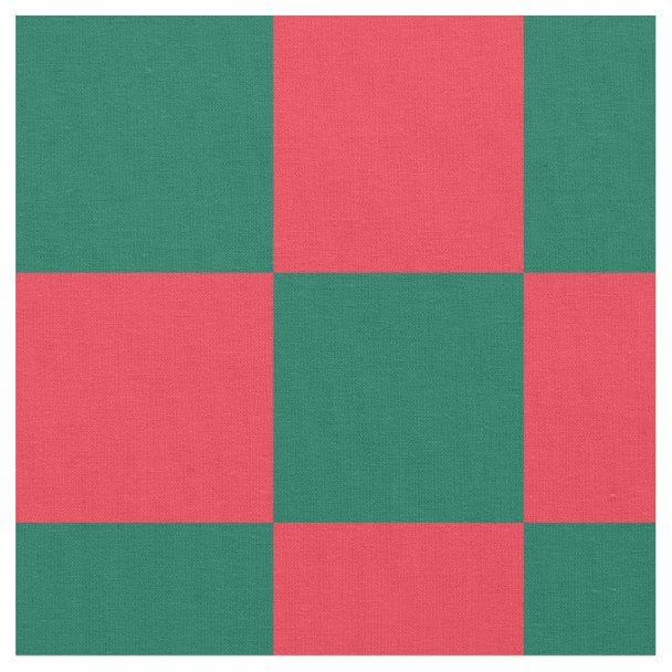 Red and blue checkerboard pattern fabric | Zazzle