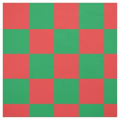Red and green checkerboard pattern fabric | Zazzle