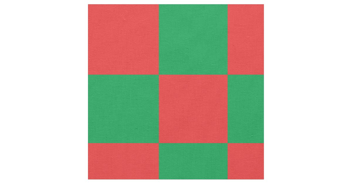Red and green checkerboard pattern fabric | Zazzle
