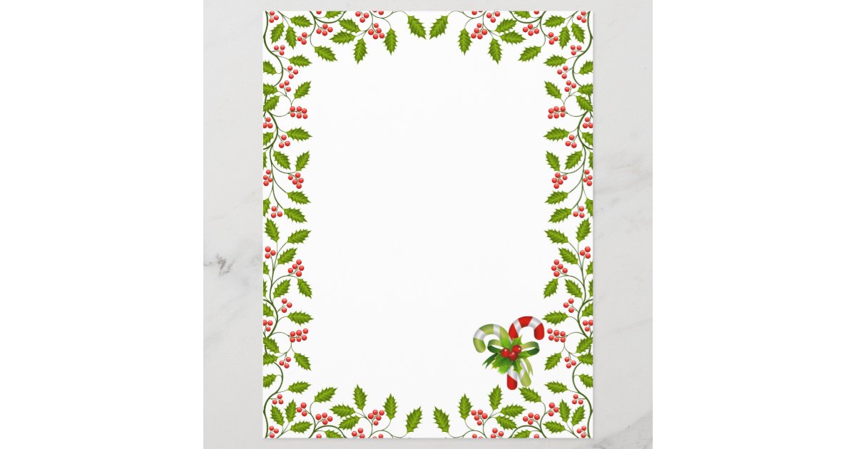 Red and green, Christmas holly, candy canes Flyer | Zazzle