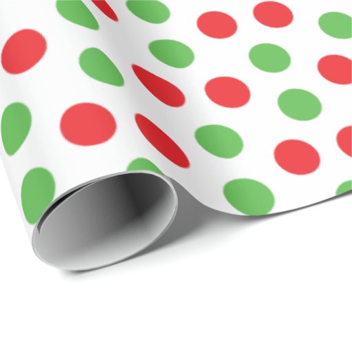Red and Green Christmas Polka Dots Wrapping Paper | Zazzle
