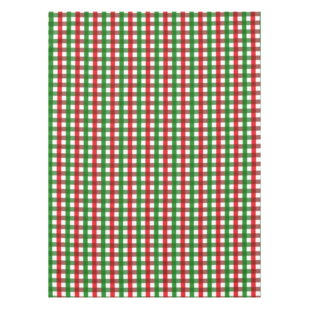 Red and Green Gingham Pattern Tablecloth | Zazzle