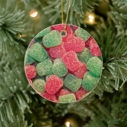 Red and Green Gumdrops Candy Photo Ceramic Ornament | Zazzle.com