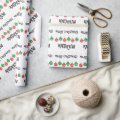 Red and green Merry Christmas kids wrappingpaper | Zazzle