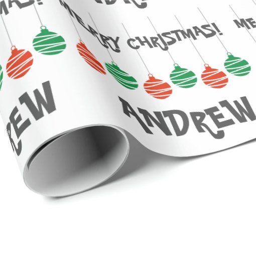 Red and green Merry Christmas kids wrappingpaper | Zazzle