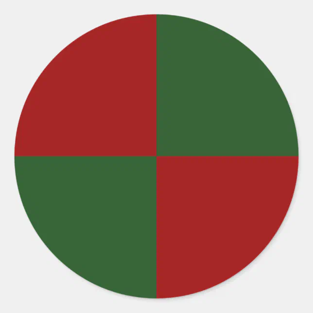 Red and Green Rectangles Classic Round Sticker | Zazzle