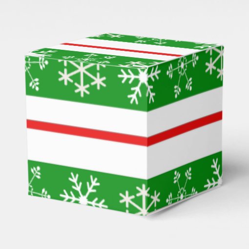 Red and Green Snowflake Treat Box | Zazzle
