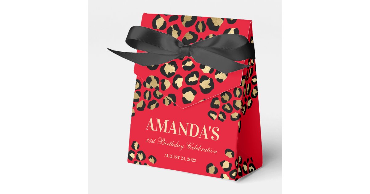 Red and Leopard Print Favor Box | Zazzle