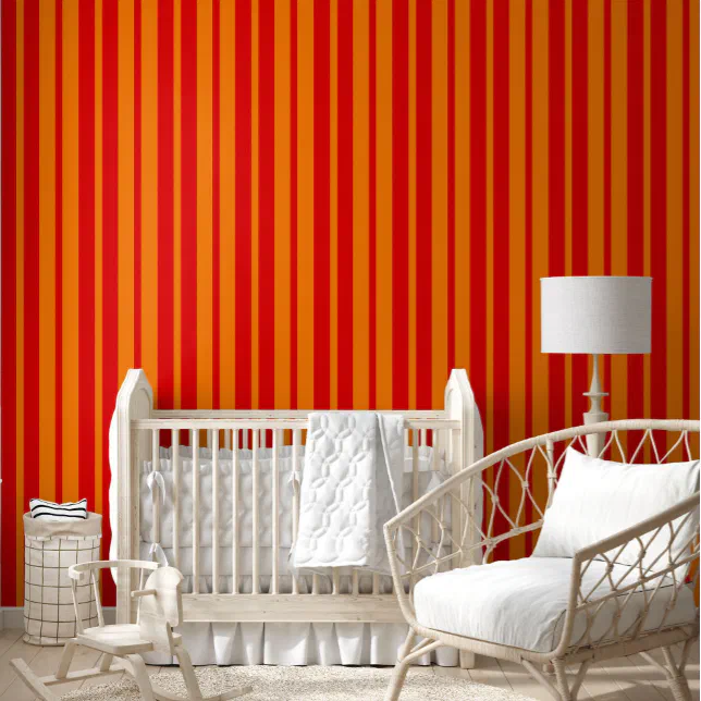 Red and Orange Stripes Design Wallpaper | Zazzle