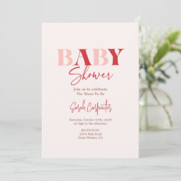Red and Pink Baby Shower Invitation | Zazzle