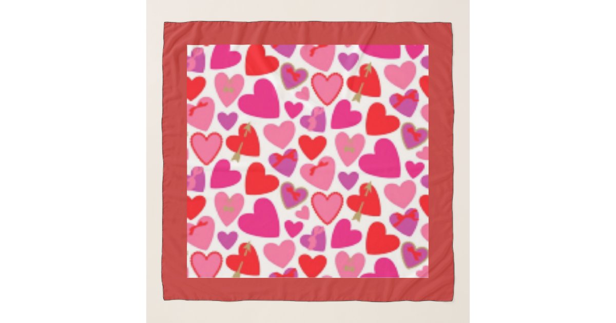 Red and Pink Heart Scarf | Zazzle