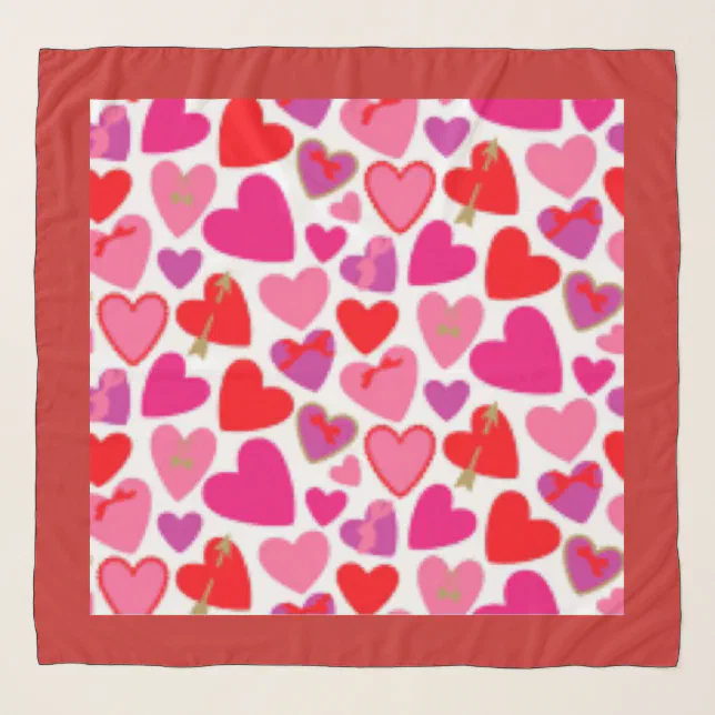 Red and Pink Heart Scarf | Zazzle