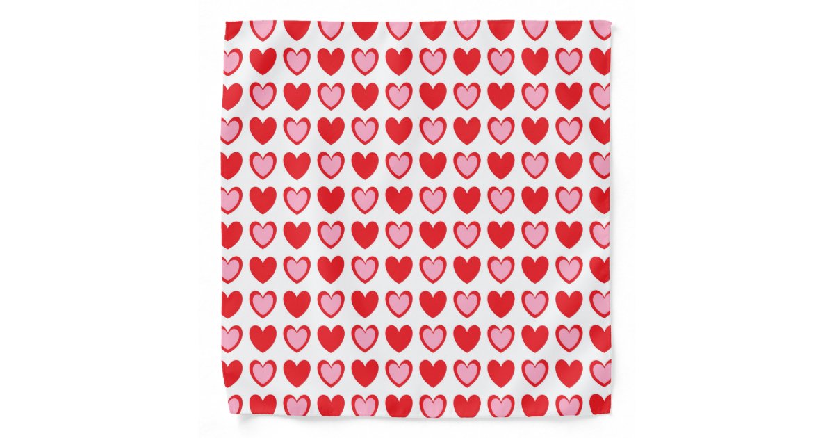 Red and Pink Hearts Bandana | Zazzle