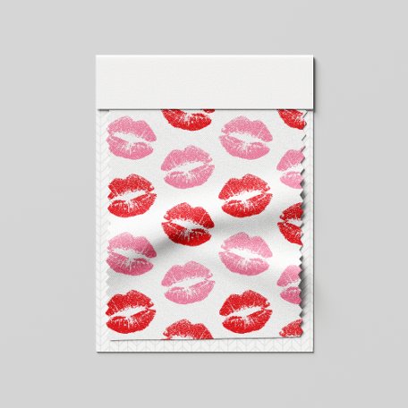 Red Lips, Red Lipstick, Kiss, Pattern Of Lips Fabric | Zazzle