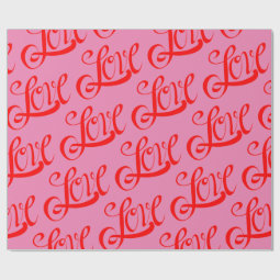 Red and Pink Love Wrapping Paper | Zazzle