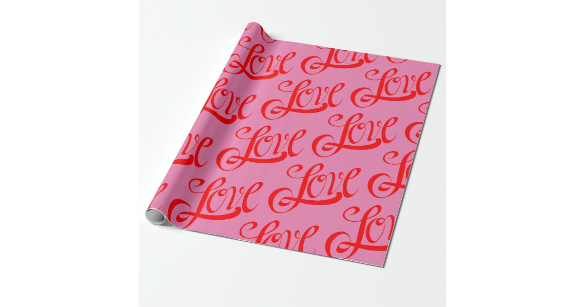 Red and Pink Love Wrapping Paper | Zazzle