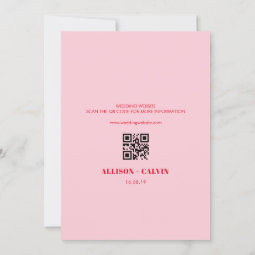 red and pink modern text wedding invitation | Zazzle