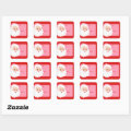 Red and Pink Santa Claus Christmas To From Square Sticker | Zazzle