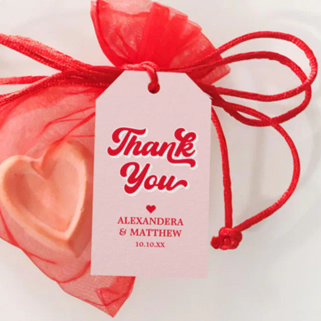 Red and Pink Wedding Theme Favor Gift Tags | Zazzle