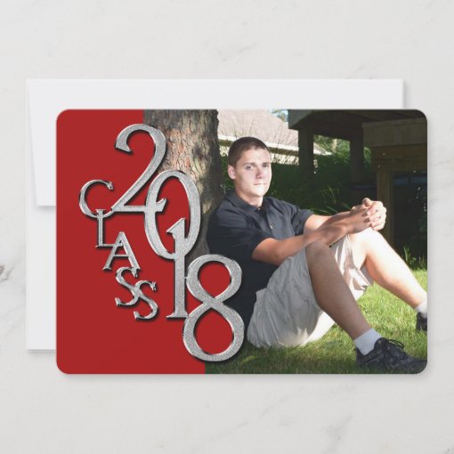 Red and Silver 2018 Graduation Invitation | Zazzle