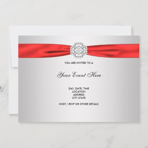 Red and Silver Elegant Red All Occasion Party Invitation | Zazzle
