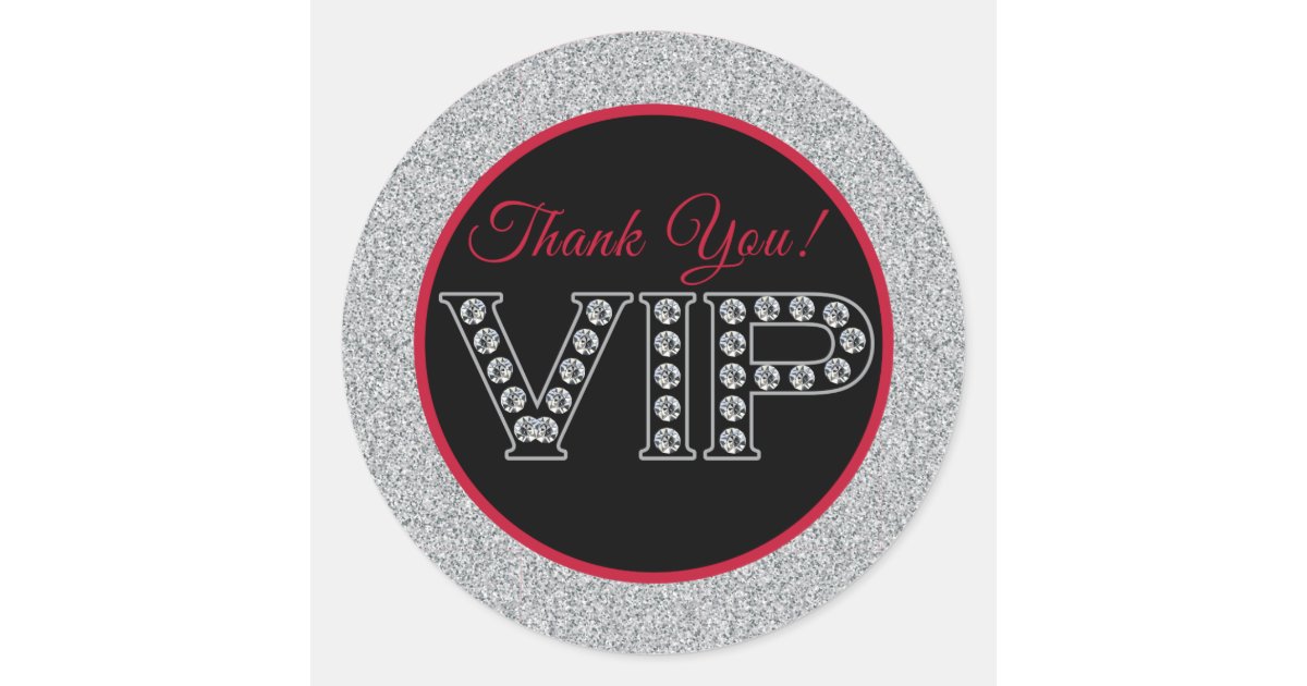 Red and Silver Glitter, VIP Stickers | Zazzle