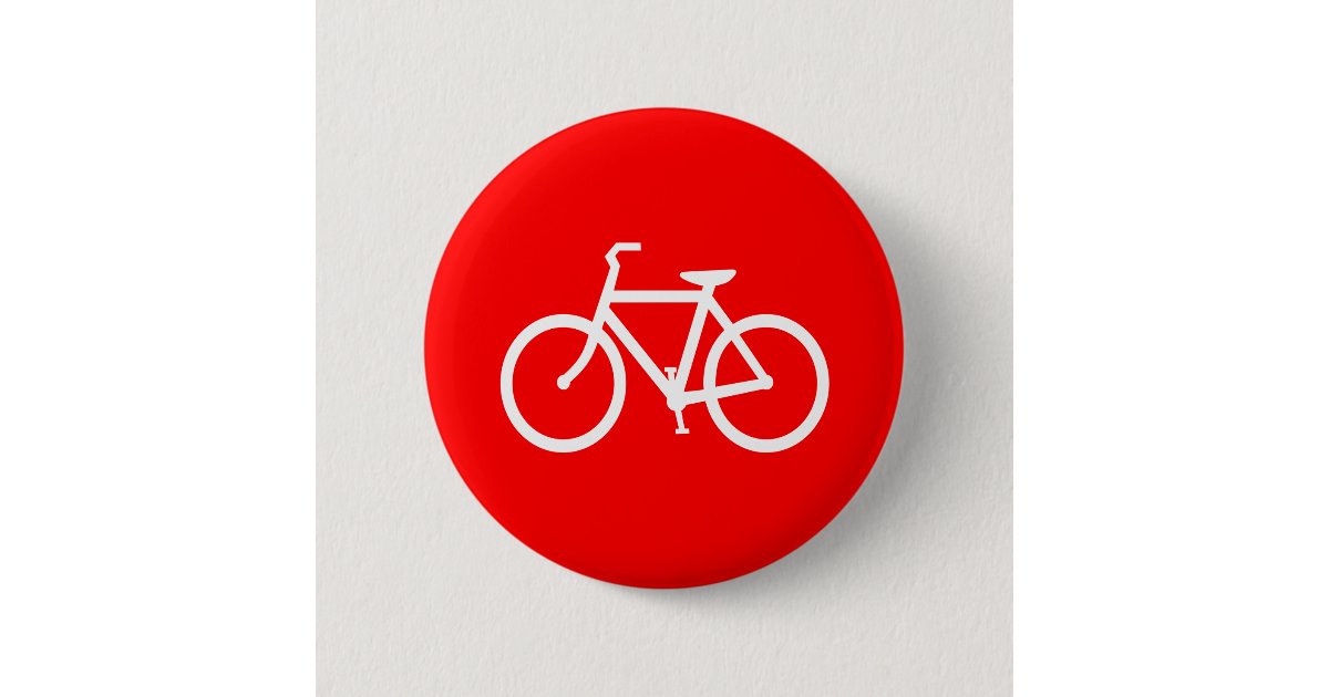 Red and White Bike Pinback Button | Zazzle