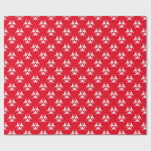 Red and White Biohazard Symbol Wrapping Paper | Zazzle