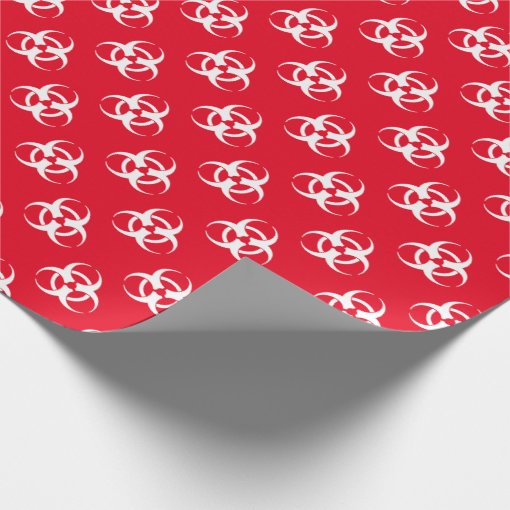 Red and White Biohazard Symbol Wrapping Paper | Zazzle