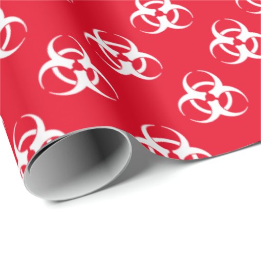 Red and White Biohazard Symbol Wrapping Paper | Zazzle