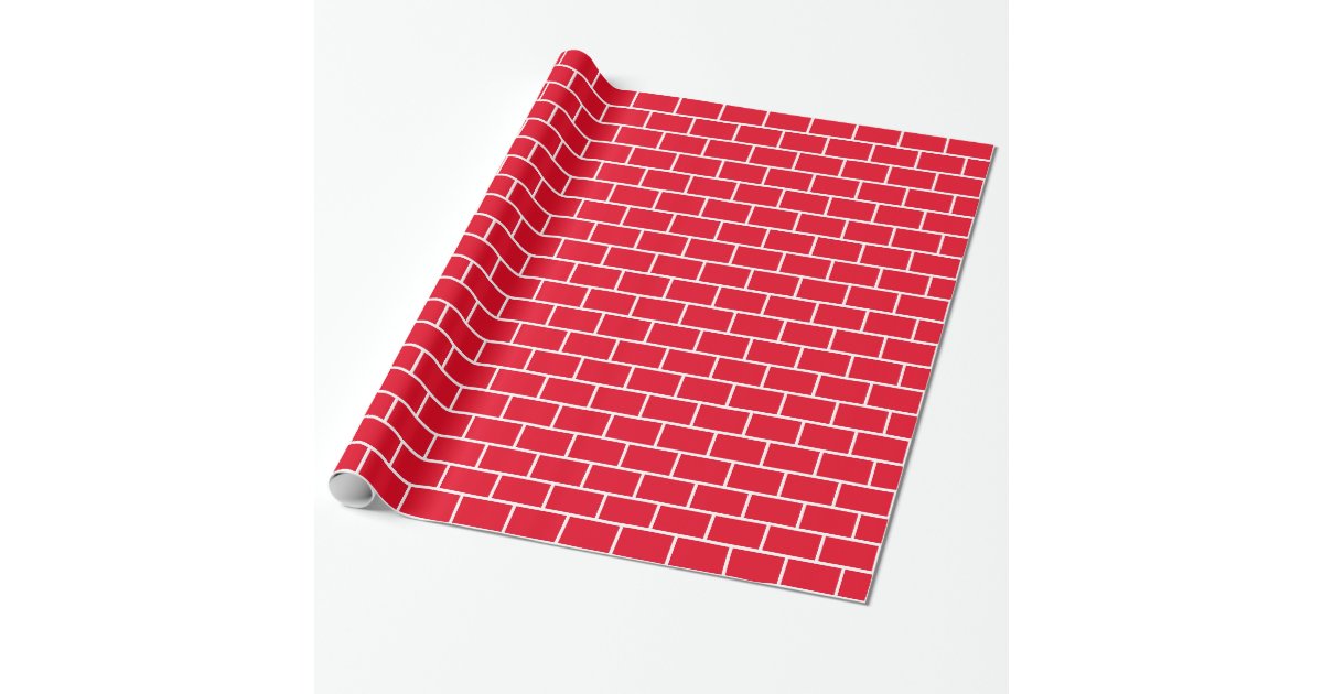 Red and White Brick Pattern Wrapping Paper | Zazzle
