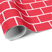 Red and White Brick Pattern Wrapping Paper | Zazzle