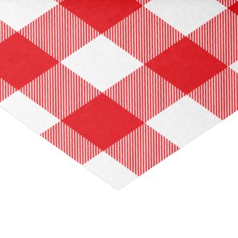 Red and White Buffalo Check Pattern Tissue Paper | Zazzle