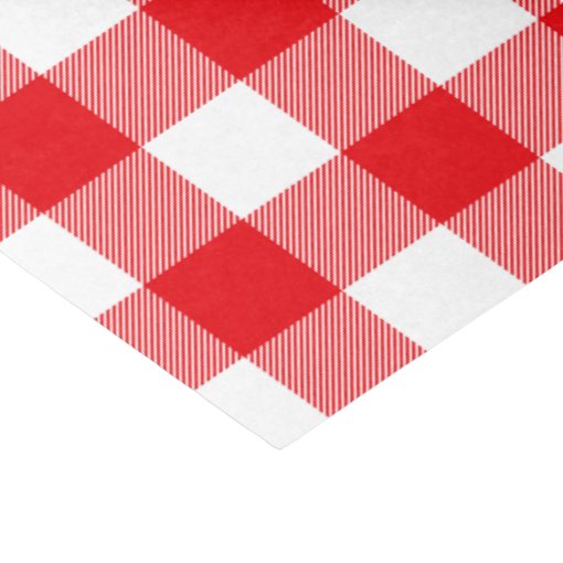 Red and White Buffalo Check Pattern Tissue Paper | Zazzle