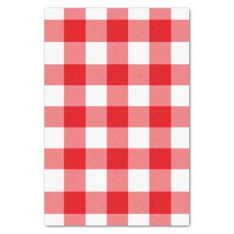 Red and White Buffalo Check Pattern Tissue Paper | Zazzle