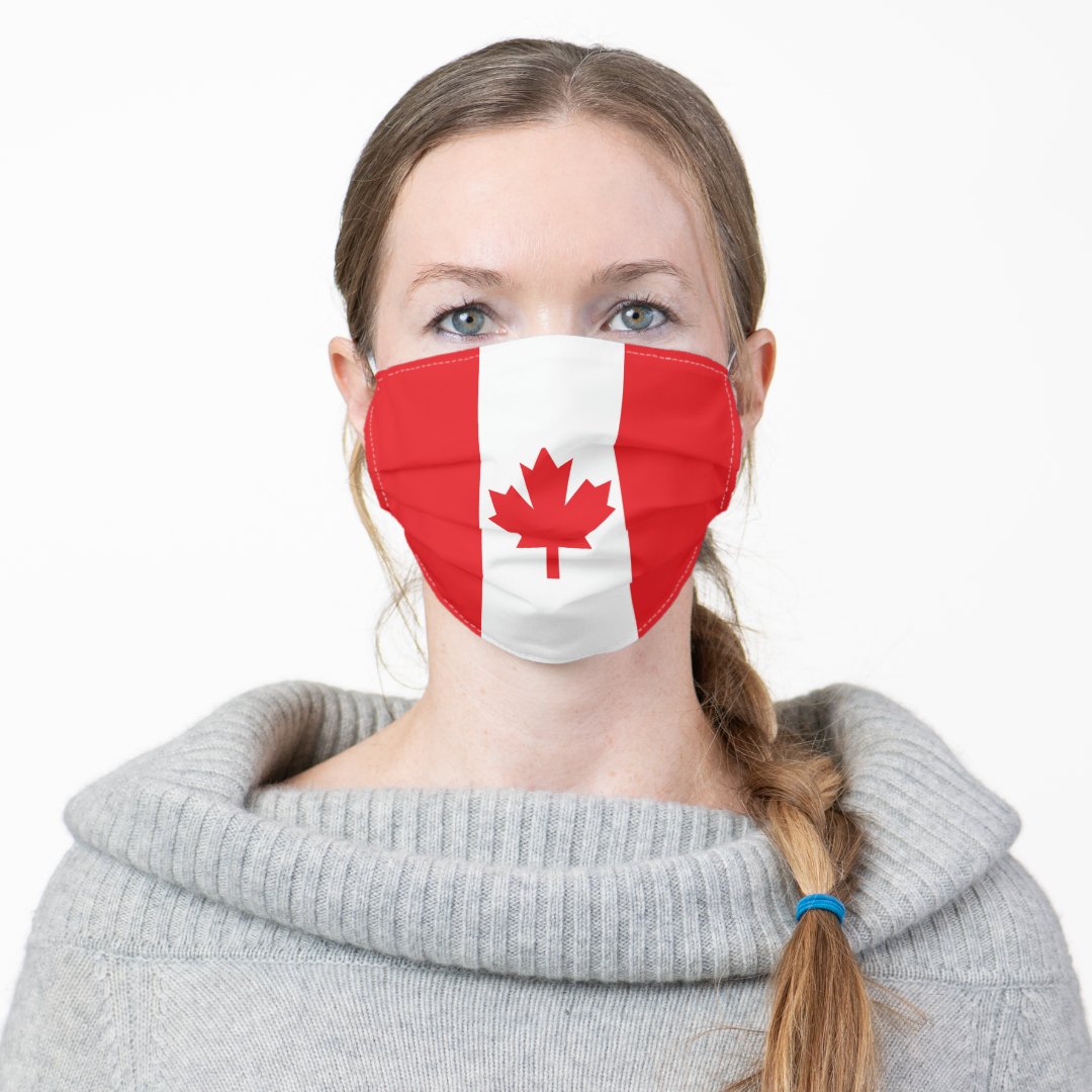 Red and White Canadian Flag Adult Cloth Face Mask | Zazzle
