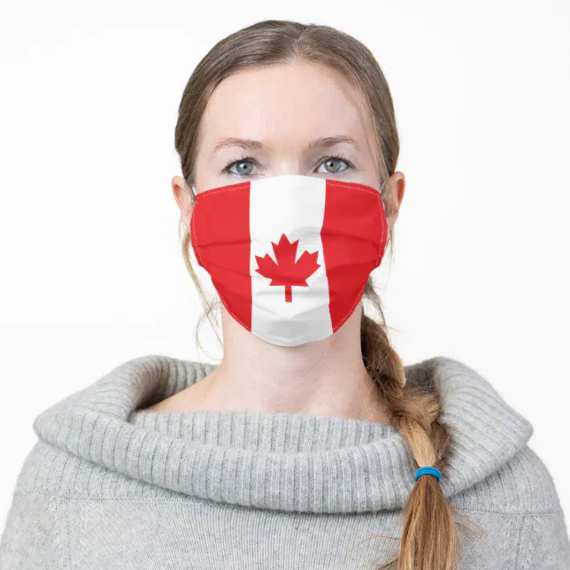 Red and White Canadian Flag Adult Cloth Face Mask | Zazzle