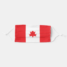 Red and White Canadian Flag Adult Cloth Face Mask | Zazzle