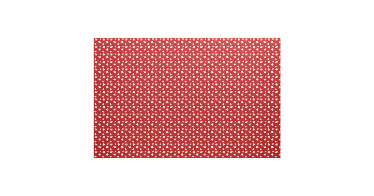 Red and White Canadian Flag Maple Leaf Pattern Fabric | Zazzle