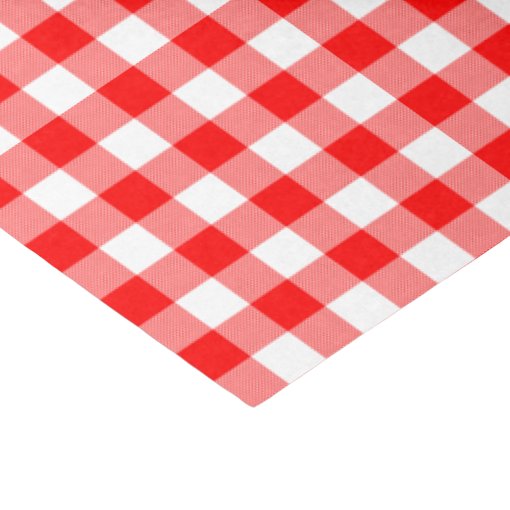 Red and White Check Plaid Tissue Paper | Zazzle