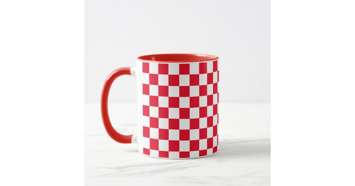 Red and White Checked Mug | Zazzle