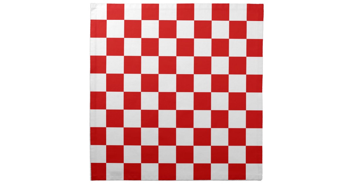 Red and White Checker Pattern Cloth Napkin | Zazzle