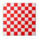 Red and White Checkered Pattern Ceramic Tile | Zazzle