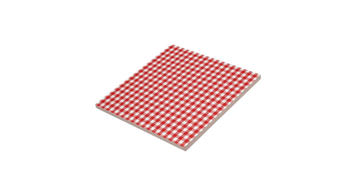 Red and White Checkered Tile | Zazzle