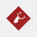 Red and White Christmas Deer Stag Head Paper Napkins | Zazzle